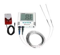 China Portable Dual PT100 External Sensor up to 200 degree 0.3 degree accuracy Temperature  Data Logger for sale