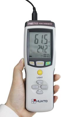 China HE715 Series Handheld Digital Thermometer Hygrometer With Probe 9V Battery for sale