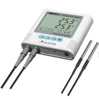 China Dual Temperature Humidity Data Logger with Alarm High Accuracy -40 to 85C 43000 Records for sale