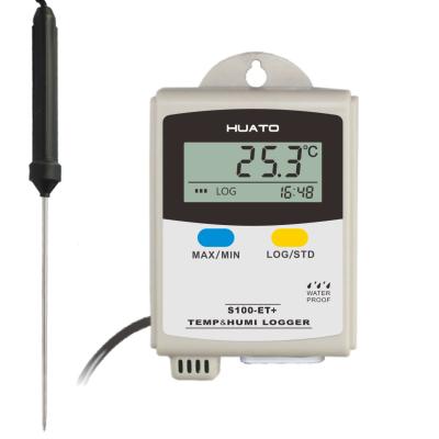 China CE ISO Approved Temperature Humidity Data Logger External PT100 Sensor -100 to 100C for sale