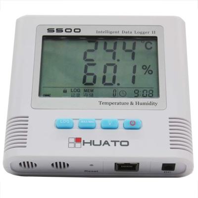 China Huato S500-TH-RJ45 IP Temperature Humidity Monitor with RJ45 Interface, ±0.5℃ Accuracy, 43,000 Record Capacity for sale