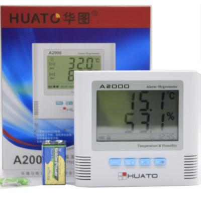 China HUATO A2000-TH Digital Thermometer Hygrometer with ±1.0°C Accuracy and 88mm LCD Display for Wall or Desk Mounting for sale