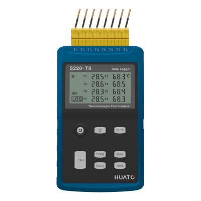 China S220-T8 8-Channel Thermocouple Temperature Data Logger with 86,000 Record Capacity and -200°C to 1800°C Range for sale