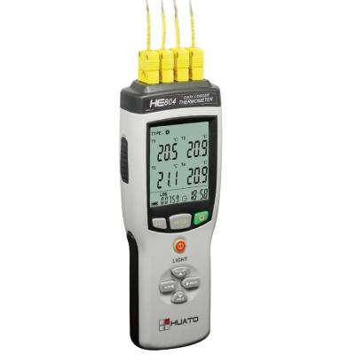 China HUATO HE804 4-Channel Thermocouple Data Logger with -200℃ to 1800℃ Range and 36,000 Record Capacity for sale