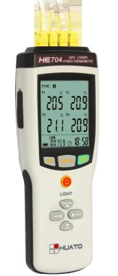 China External Probe Sensor 4 Channel Thermocouple Data Logger Record 88 Reading Huato HE704 for sale