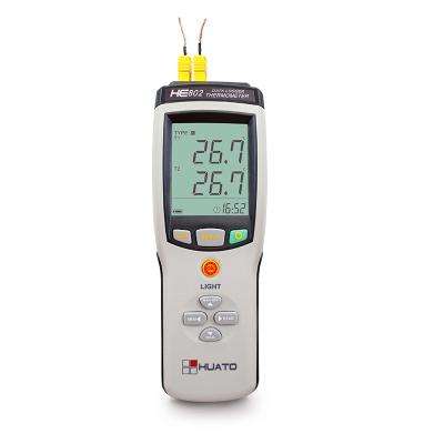 China HE802 2 Channel Thermocouple Data Logger -200 to 1800C 36000 Readings Fireproof ABS for sale