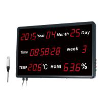 China Wall-Mounted Digital Thermometer Hygrometer with Large LED Display -40°C to +85°C Temperature Range 0-100% RH Monitoring for sale