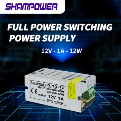 China 3D Printer Driver 12V1A12W single output  SMPS with CE DC12V12W full watt Iron Case for LED Lighting Factory Outlet for sale
