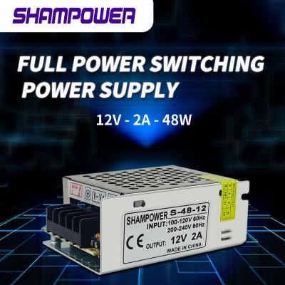 China LED Driver DC 12V2A24W single output  SMPS with DC12V24W full watt Iron Case for LED Lighting Factory Outlet for sale