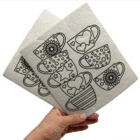 China Biodegradable  Kitchen Cleaning Sponge Cloth Cellulose Dish Cloths Customizable for sale