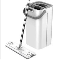 China Dry And Wet Flat Microfiber Cleaning Mop With Bucket 125cm Length for sale