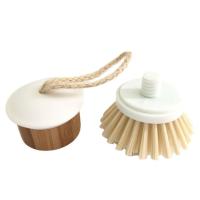 China OEM Accpted Kitchen Mini Bamboo Dish Brush Pot Cleaning Brush 10*5cm for sale