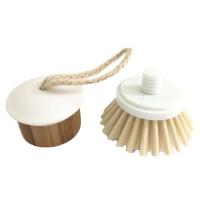 China OEM Accpted Kitchen Mini Bamboo Dish Brush Pot Cleaning Brush 10*5cm for sale