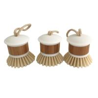 China OEM Accpted Kitchen Mini Bamboo Dish Brush Pot Cleaning Brush 10*5cm for sale