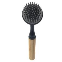 China Rubber Bristles Bamboo Handle Wooden Dishwashing Brush Grease Removal for sale