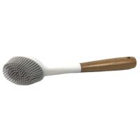 China TPR Bamboo Series Dish Cleaning Brush With Handle 22*7cm Sustainable for sale