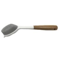 China TPR Bamboo Series Dish Cleaning Brush With Handle 22*7cm Sustainable for sale