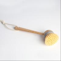 China Sustainable Bamboo Scrubbing Brush 22*7cm  Natural Bristle Dish Brush for sale
