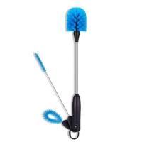 China SUS201 Stainless Steel Water Bottle Brush Set Long Handle Bottle Scrubbing Brush for sale