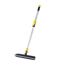 China 2 In 1 Floor Scrubber Brush With Telescopic Handle Push Broom Brush With Squeegee for sale