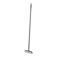 China Long Handle Tile Floor Cleaner Scrubber Double Side Brush With Squeegee Push Broom for sale