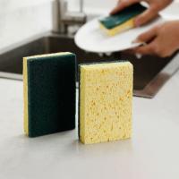 China Double Layer Cellulose Sponge Cloth Ultra Absorbent Quick Drying Kitchen Clean Cloth For Dishwashing And Pot Scrubbing for sale