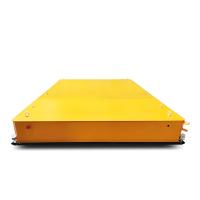China Electric Flatbed Yellow Automatic Transfer Trolley / AGV Cart Transfer for sale