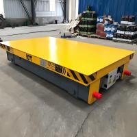 China Electric Flatbed Yellow Automatic Transfer Trolley / AGV Cart Transfer for sale