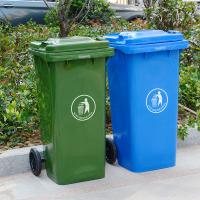 China Green HDPE Plastic Wheel Dustbin 100L 120L Outdoor Plastic Dustbin for sale