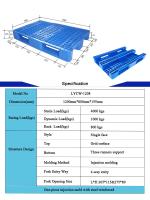 China Dark Blue HDPE Reversible Plastic Pallets 1200 X 800 Grid Surface for sale