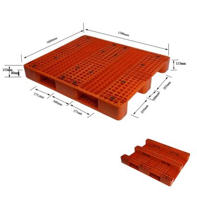 China 1000*1200mm Red Plastic Pallets Nestable Plastic Floor Pallet for sale