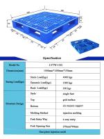 China Blue Hdpe Shipping Plastic Pallets Injection Moulded Plastic Pallets for sale