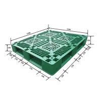 China Green HDPE Plastic Pallets Recycled 1100 X 1100 Pallet 400KG Load for sale