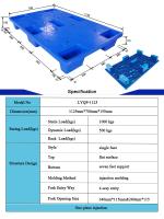 China Recycled Nestable Plastic Pallet HDPE Pallets 1000KG 1125*700*150mm for sale