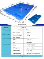 China HDPE Heavy Duty Plastic Pallet Blue Single Side 4 Way Plastic Pallet for sale