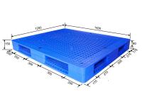 China Blue 1200*1400mm Recycled Plastic Pallets Roto Molded Plastic Pallets for sale