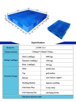 China Euro HDPE Plastic Pallets Double Faced Pallet 1300 X 1100 CE SGS for sale