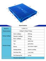 China 1400*1100mm Plastic Skid Pallet Plastik Heavy Duty HDPE Pallets for sale