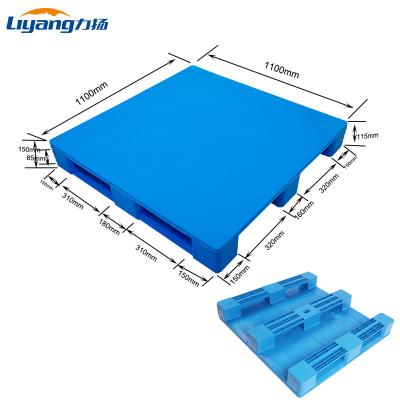 China Customized Warehouse Plastic Pallet 1100x1100 HDPE Pallets Blue for sale