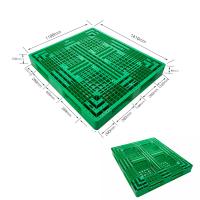 China Green 4 Way Euro Plastic Pallets Nestable Warehouse Racking HDPE Pallets for sale