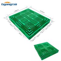 China Green 4 Way Euro Plastic Pallets Nestable Warehouse Racking HDPE Pallets for sale