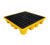 China 200L Poly Spill Containment Pallet 55 Gallon Drum Spill Containment Yellow for sale