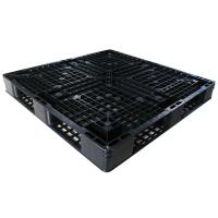 China Euro Black Plastic Pallet For Warehouse HDPE PP Reusable Pallets for sale