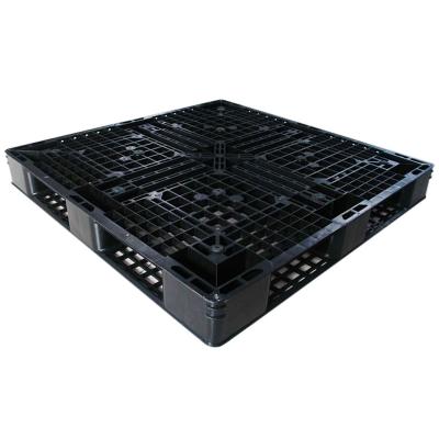 China Euro Black Plastic Pallet For Warehouse HDPE PP Reusable Pallets for sale