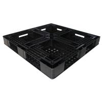 China Euro Black Plastic Pallet For Warehouse HDPE PP Reusable Pallets for sale