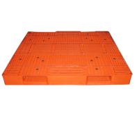 China Orange Food Grade Reusable Plastic Pallets Made From Recycled Plastic for sale