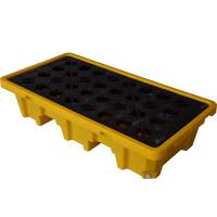 China Yellow Plastic Spill Pallets For Totes Chemical Ibc Tote Spill Containment for sale