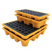 China Low Profile Plastic Spill Pallets 4 Drum Bunded Spill Pallet for sale