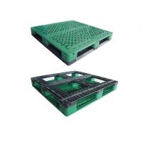 China Recycled Black Plastic Pallet 1100x1100x150mm 8000Kg Static Load for sale