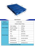 China Injection Heavy Duty Plastic Pallet 1400*1600mm Economy Plastic Pallets for sale